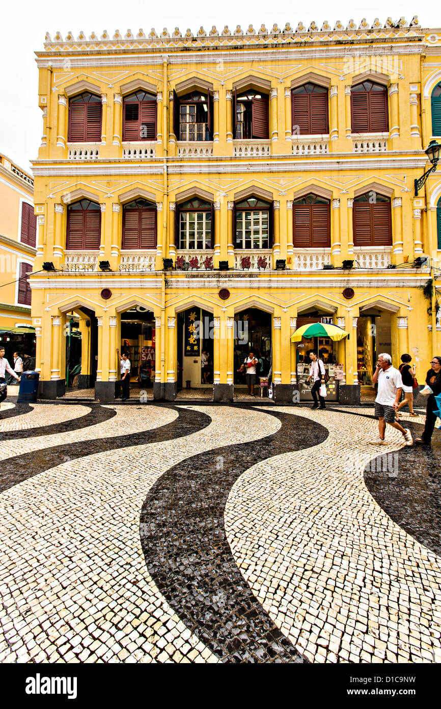 Portuguese colonial buildings Senado Square Macau Stock Photo - Alamy