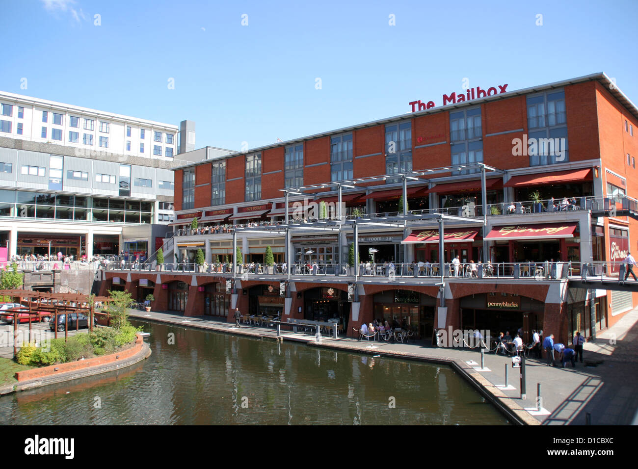 The Mail Box Restaurant outdoor dining canal side Birmingham England ...