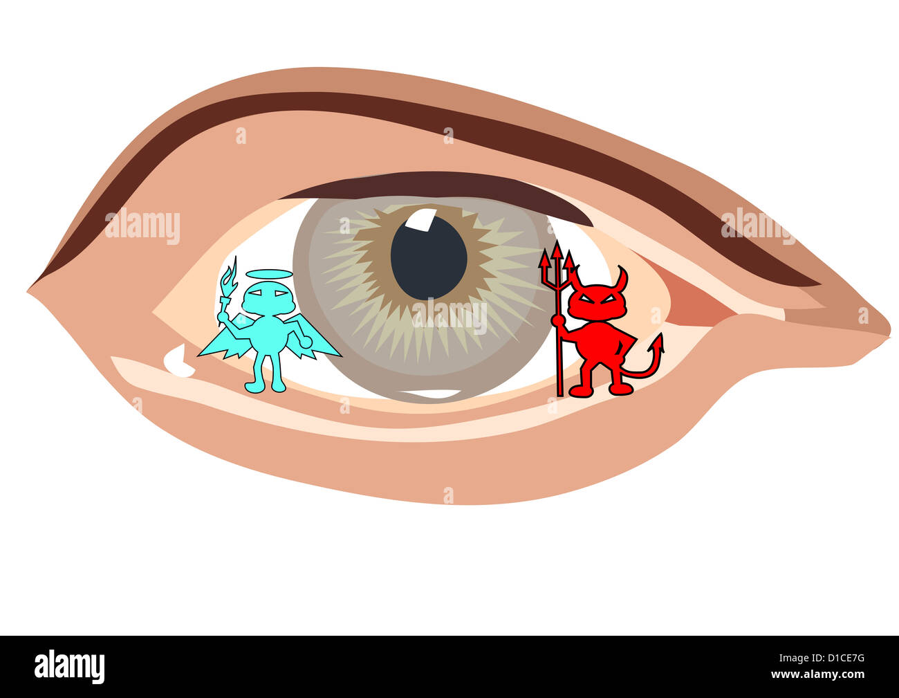 angel and demon in the human eye Stock Photo - Alamy