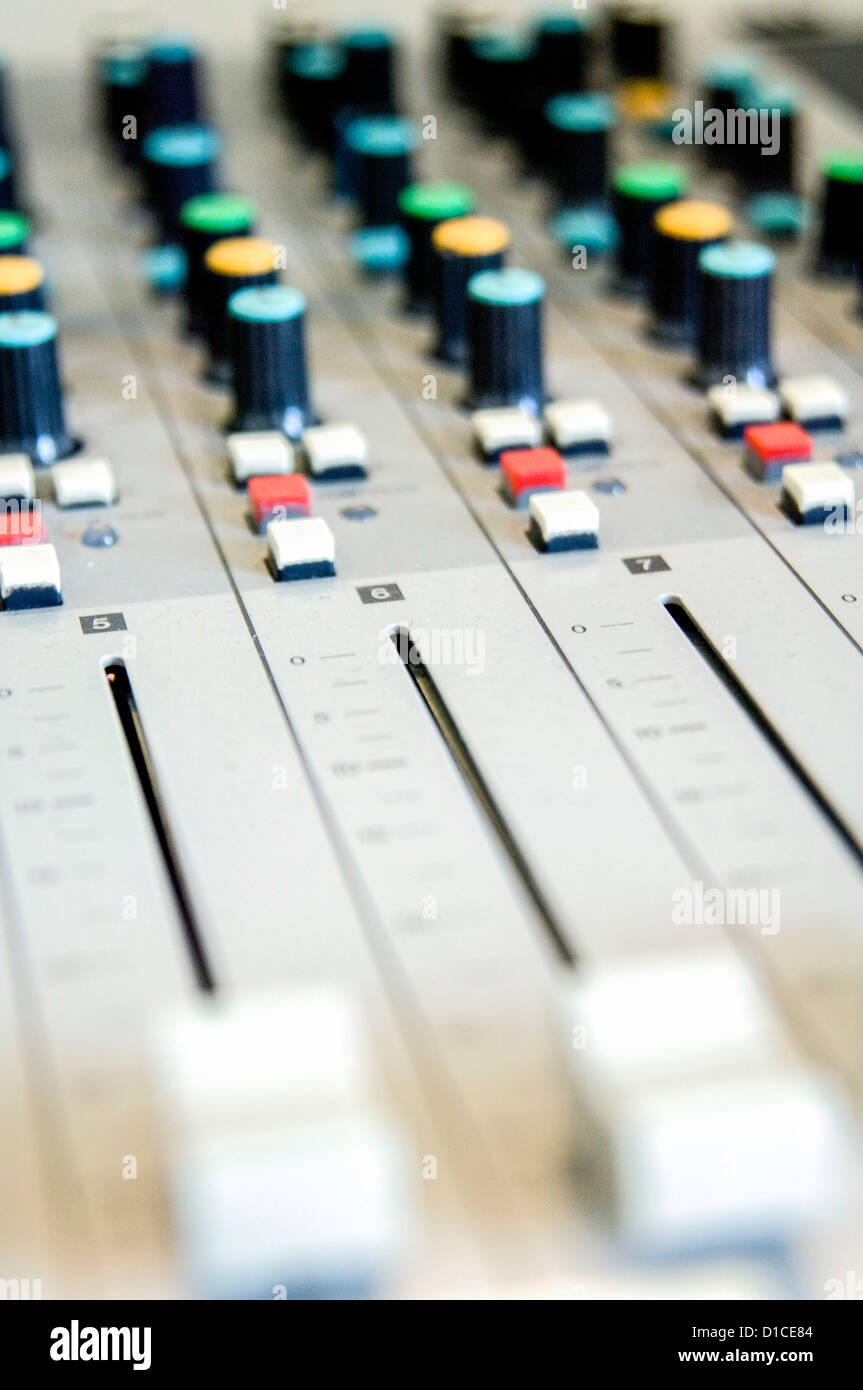 Mixing Console with Buttons and Controllers Stock Photo - Alamy