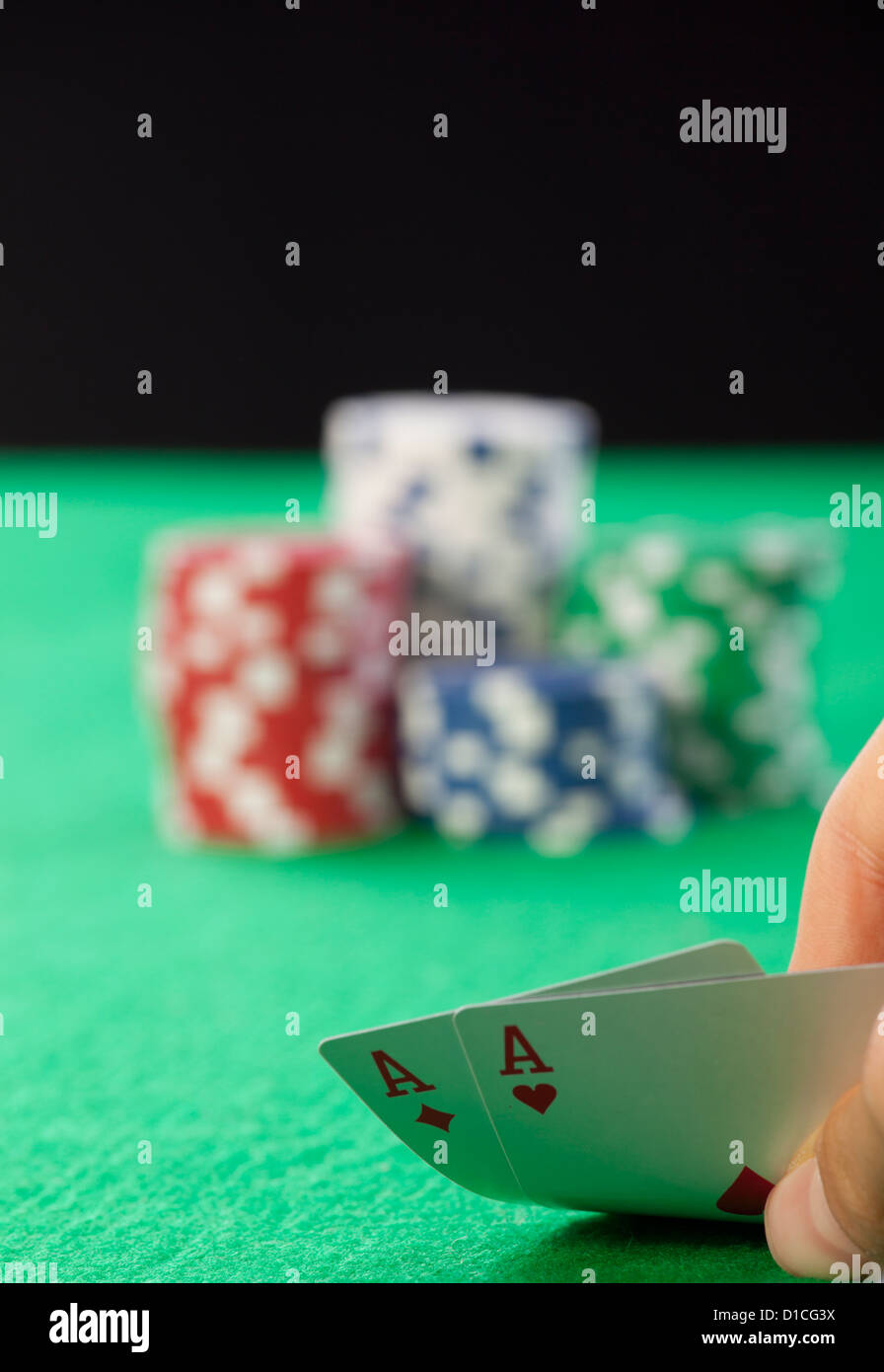 Poker Aces pair Stock Photo - Alamy