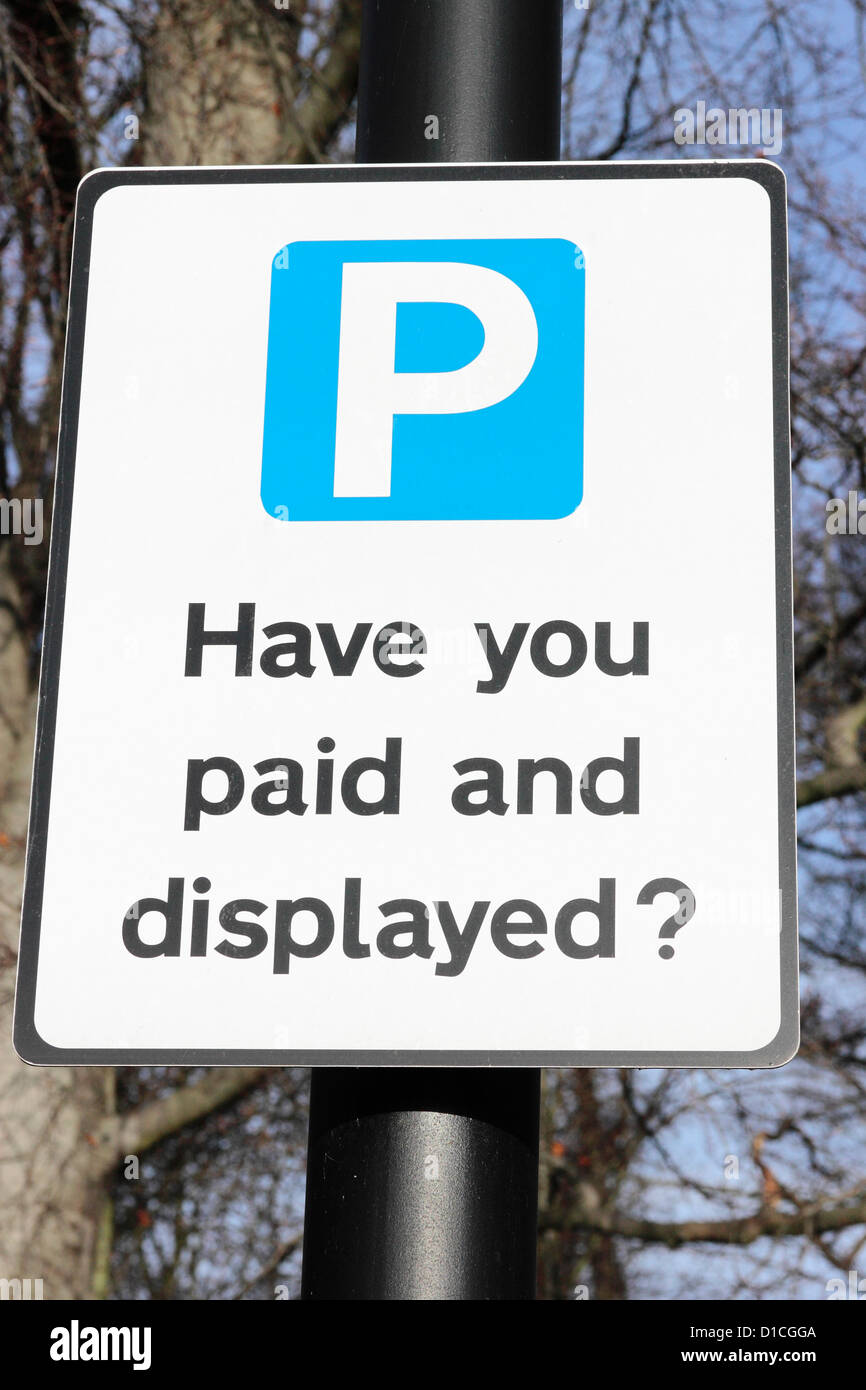 Pay and display sign hi-res stock photography and images - Alamy