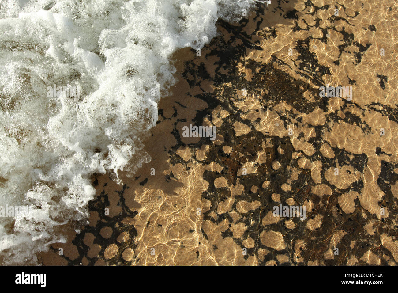 Wave and water shapes on a beach shoreline Stock Photo - Alamy