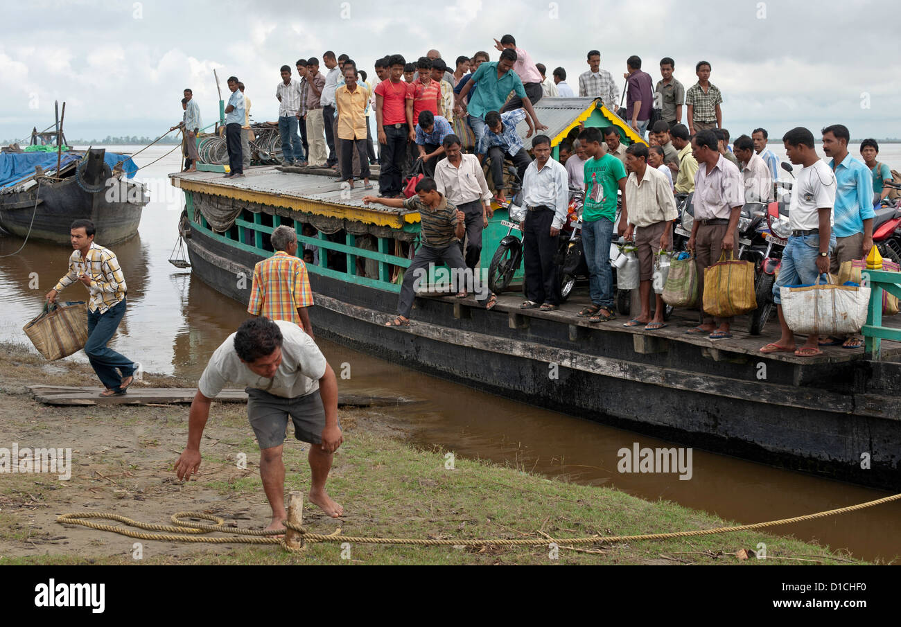 Overloaded Ferry arrives at Nimati ghat, Jorhat having crossed the ...