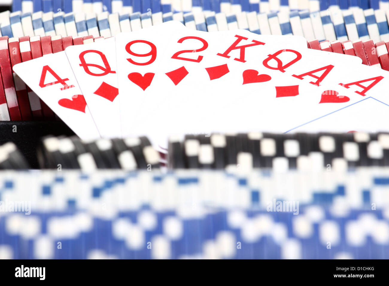 close up playing cards and chips Stock Photo - Alamy