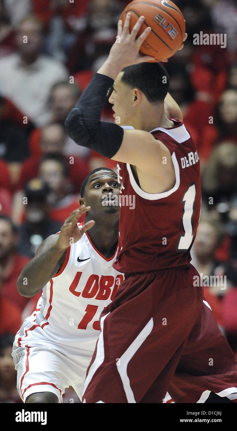 Dec. 15, 2012 - Albuquerque, NM, U.S. - UNM's # 13 Jamal Fenton guards ...