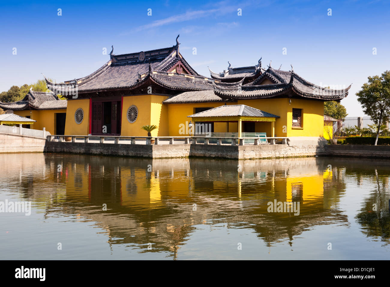 Buddhist temple by the lakeside Stock Photo - Alamy