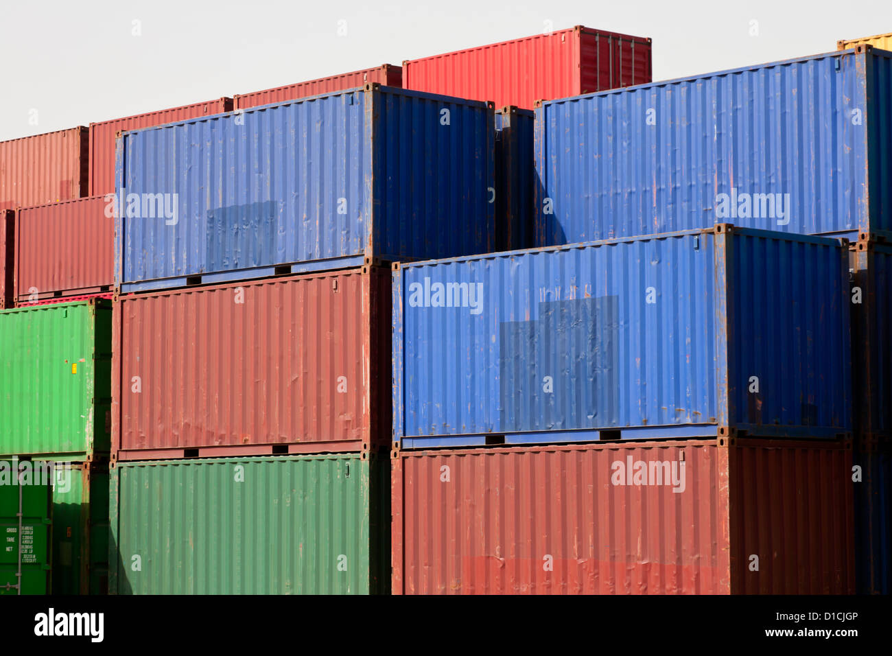 Stacks of multi-colored cargo containers Stock Photo - Alamy