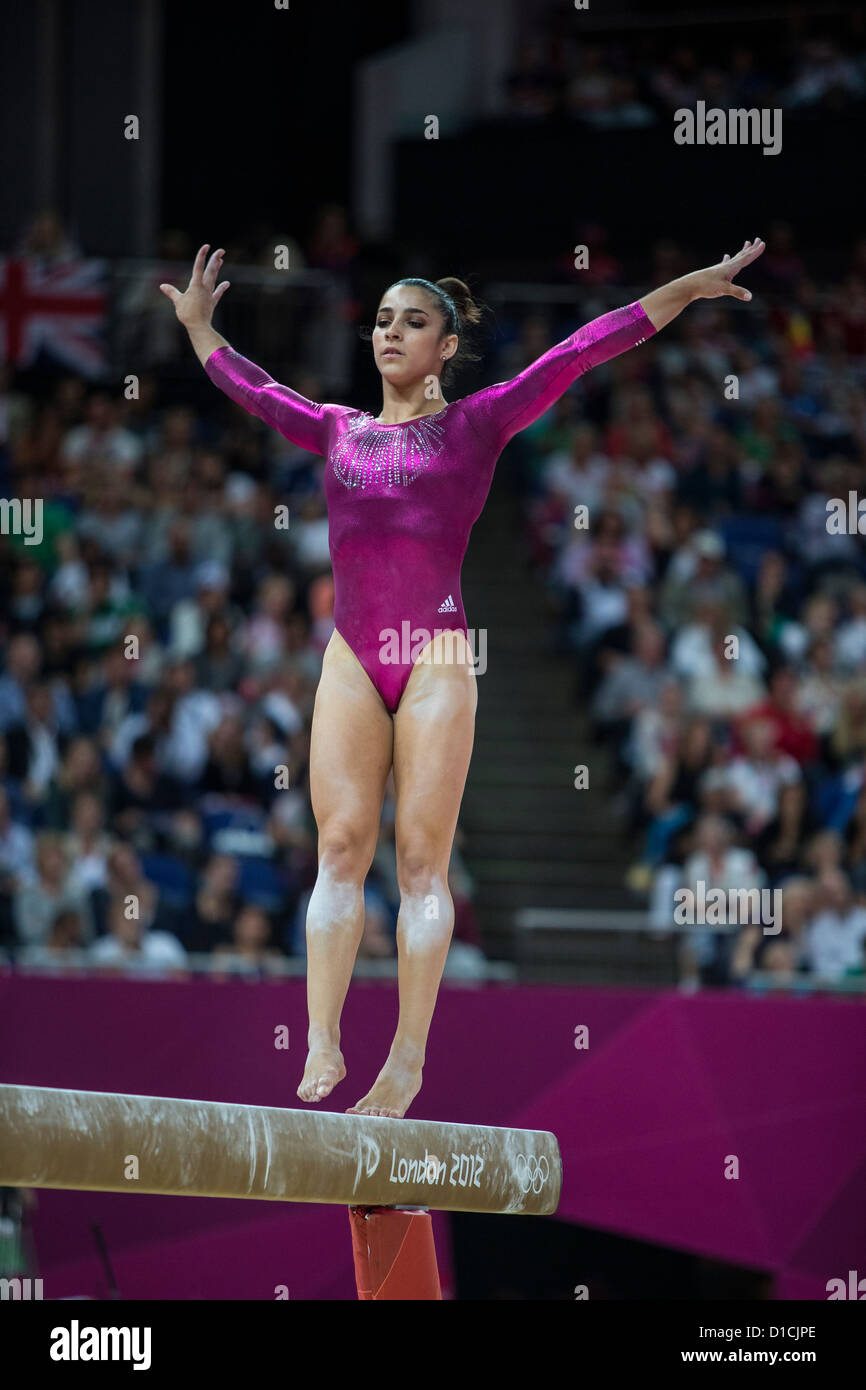 Alexandra Raisman (USA) competing on the balance beam during the Women ...