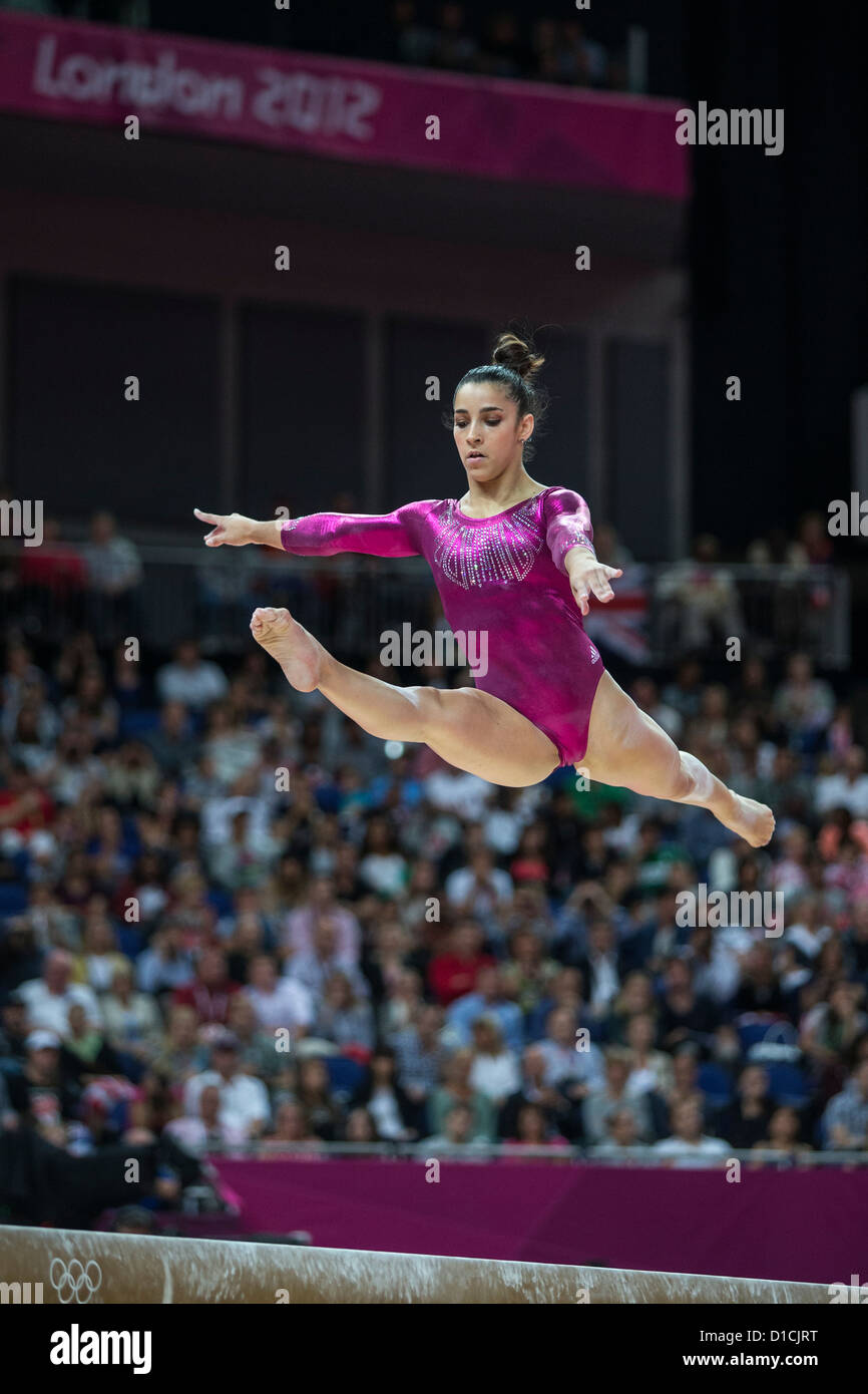 Alexandra Raisman (USA) competing on the balance beam during the Women ...