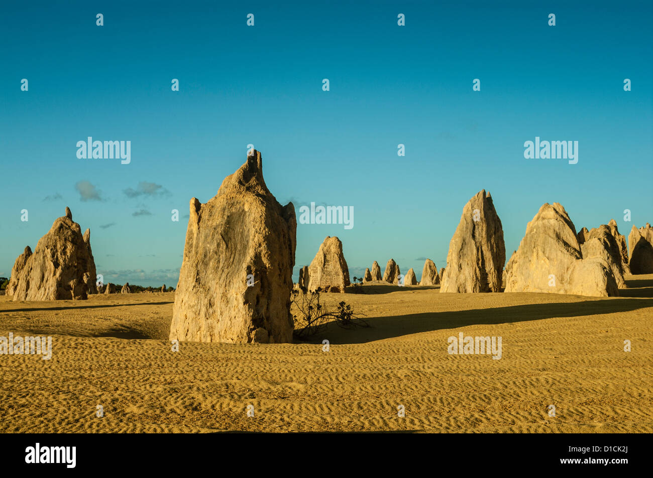 Ancient limestone formations in the Pinnacles Desert, Nambung National ...