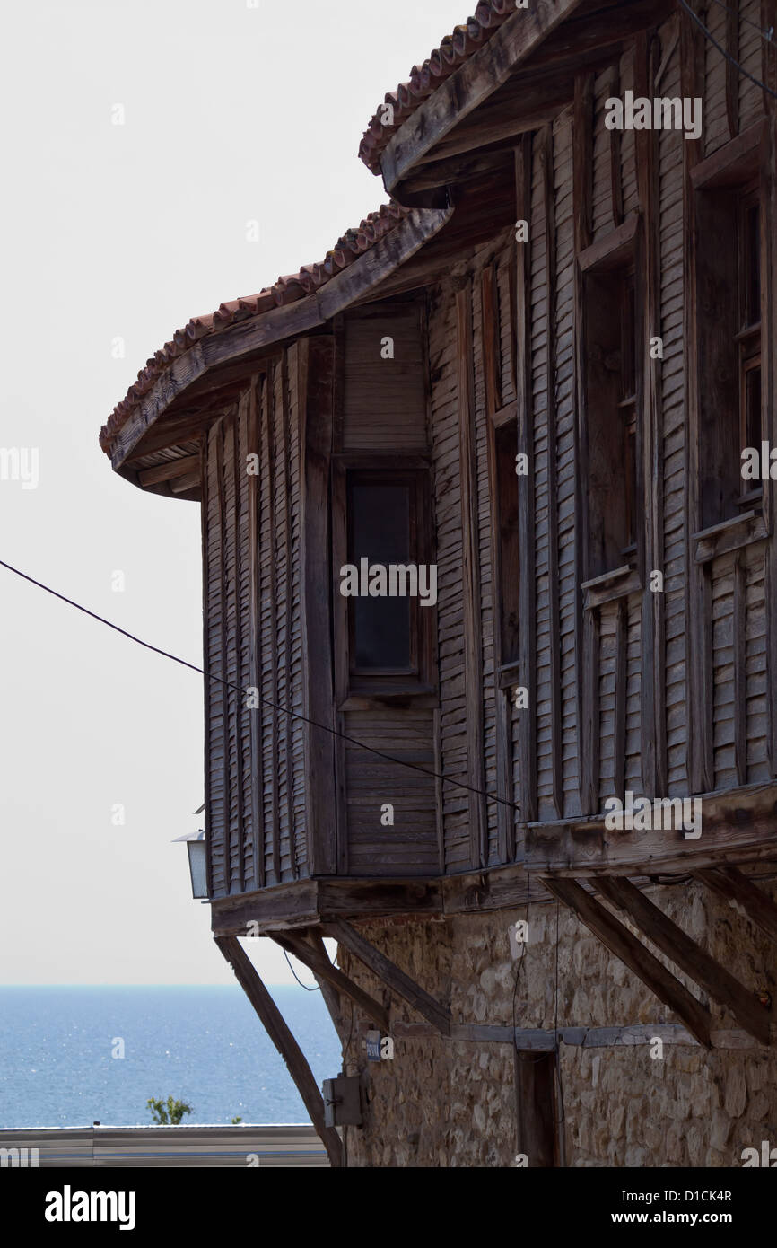 Typical old Buildings in the Old Town of Nessebar, Bulgaria Stock Photo ...