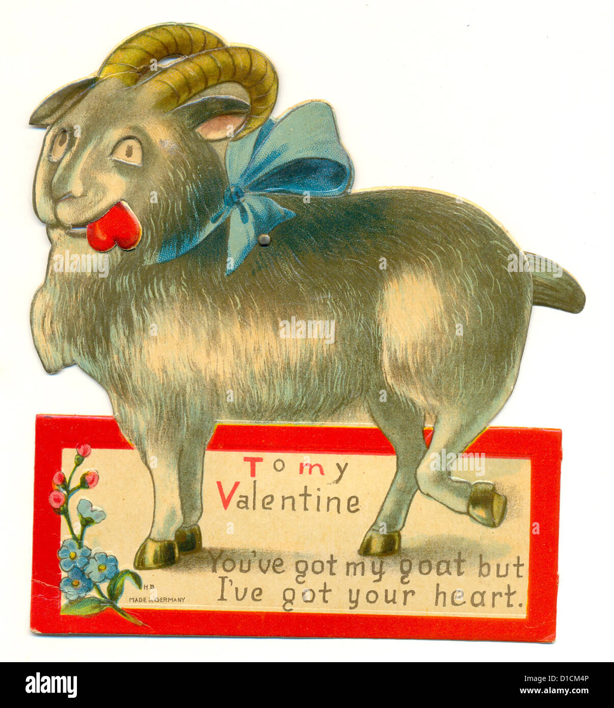 Mechanical die cut valentine card of goat Stock Photo - Alamy