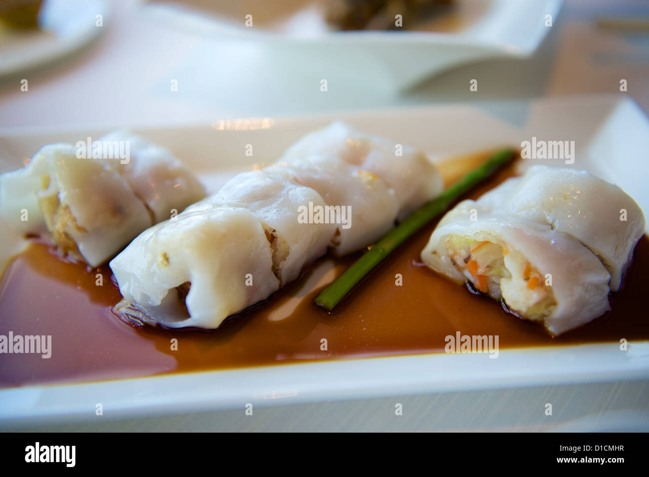 Seafood Cheung Fun Stock Photo - Alamy