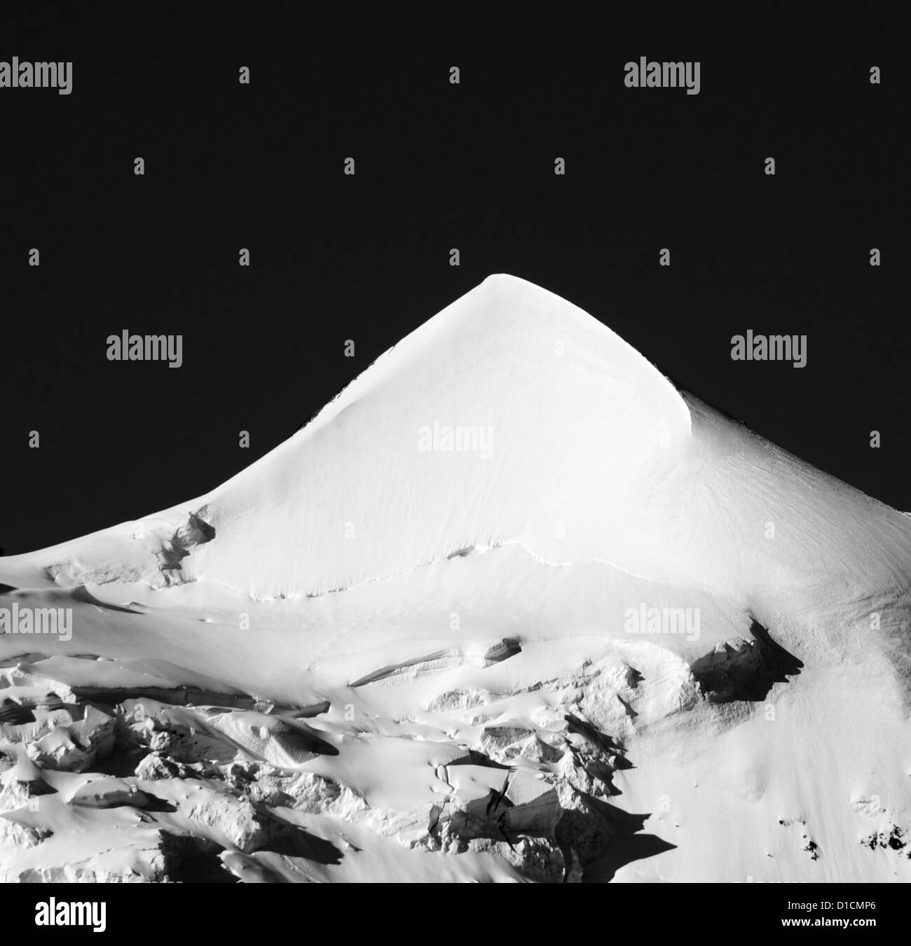 Black and white image of Silberhorn Peak Switzerland Stock Photo - Alamy