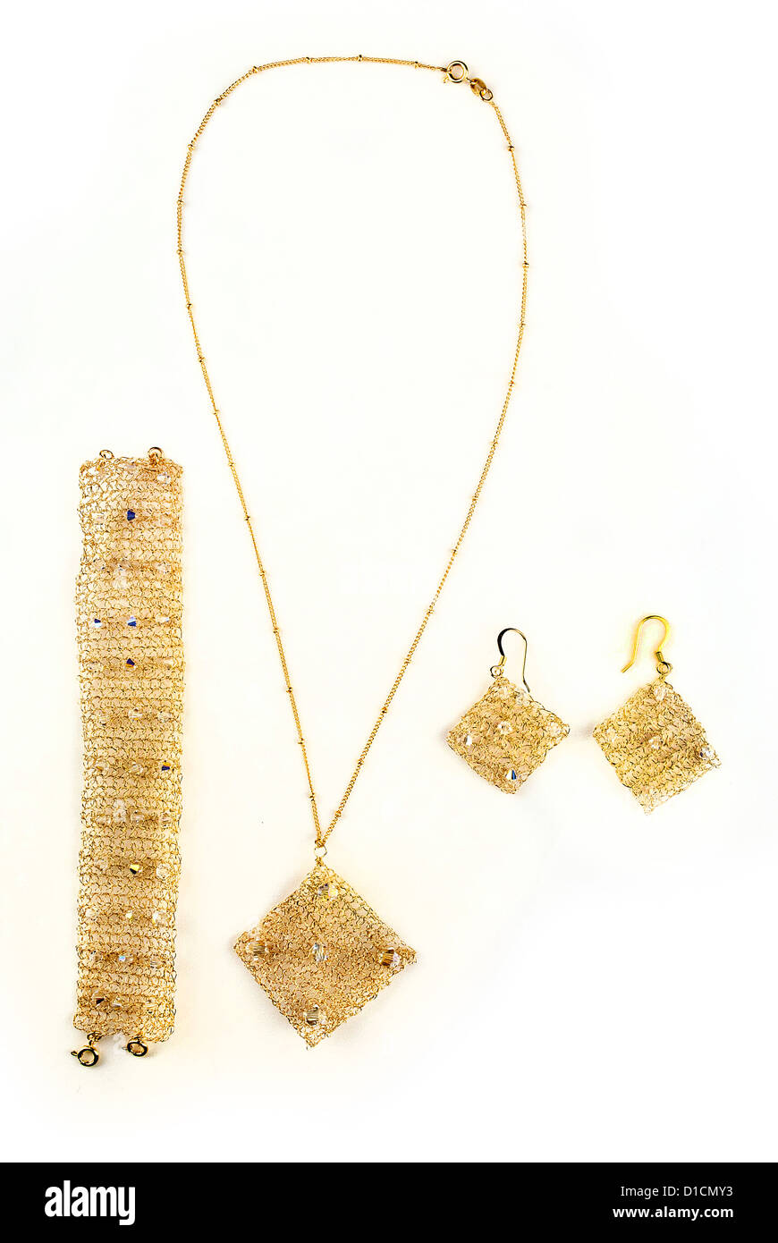 jewellery set isolated on white background Stock Photo - Alamy