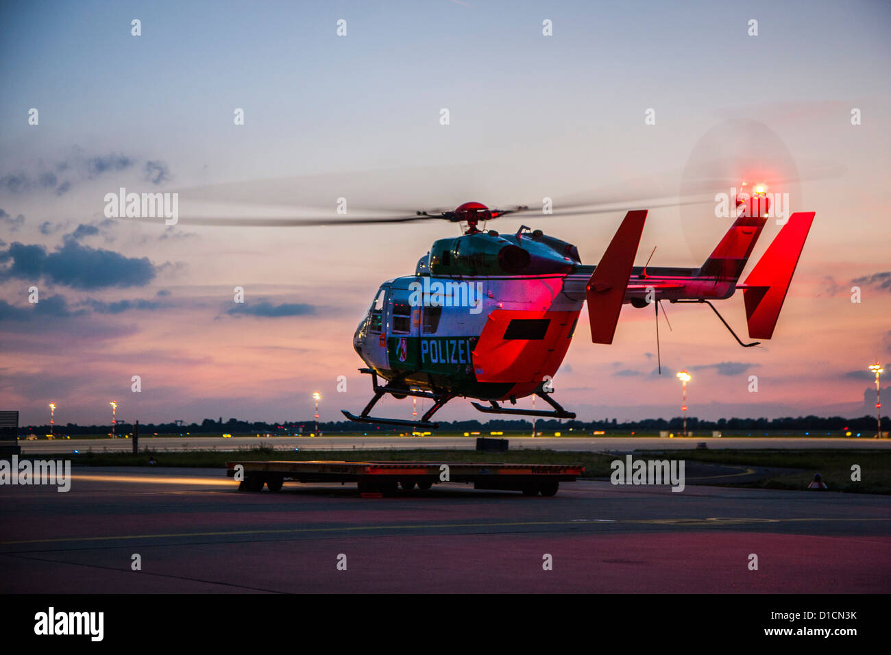 Police helicopter squad. Type BKK 117. For search and rescue operations ...