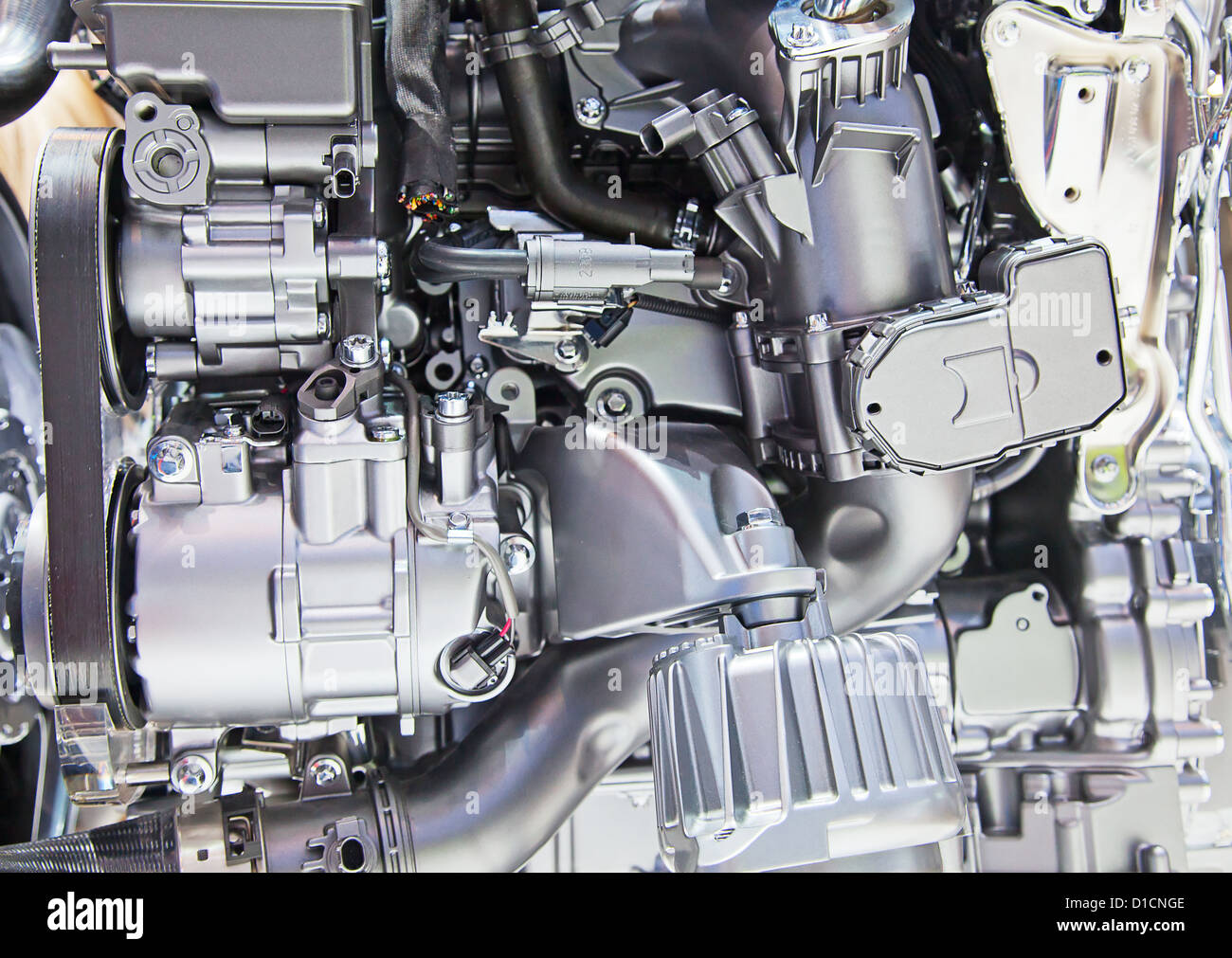 Shiny engine of the modern car Stock Photo - Alamy