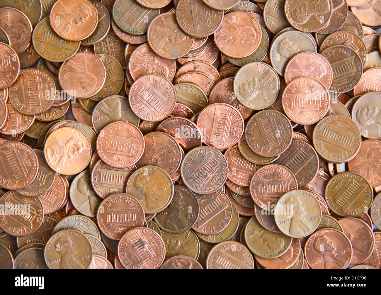 Huge pile of the US coins Stock Photo - Alamy