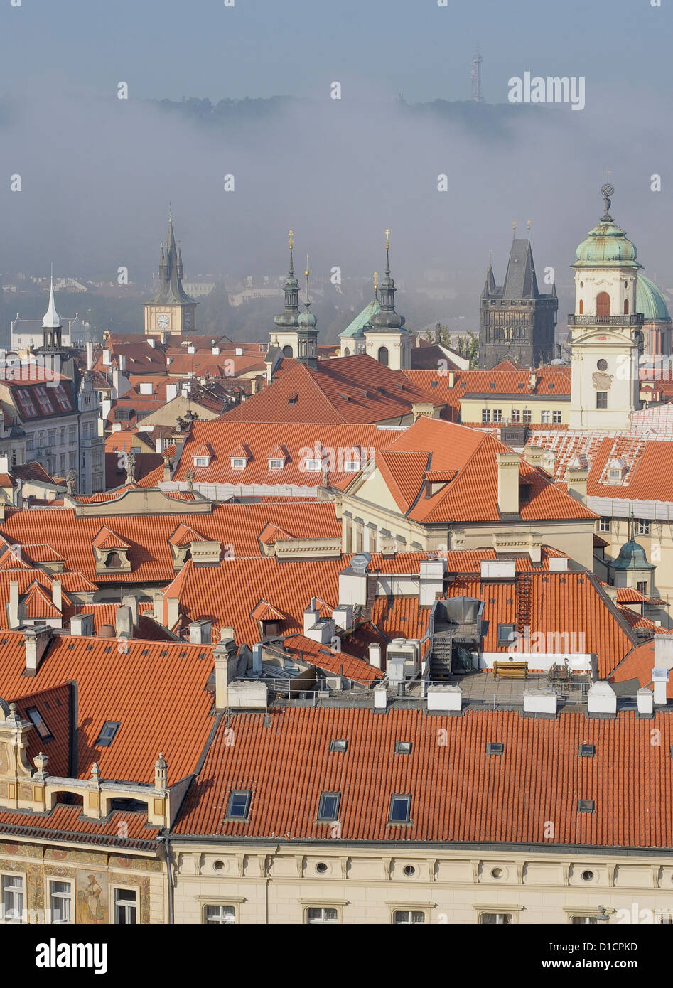 Prague Rooftops in cloud Stock Photo - Alamy
