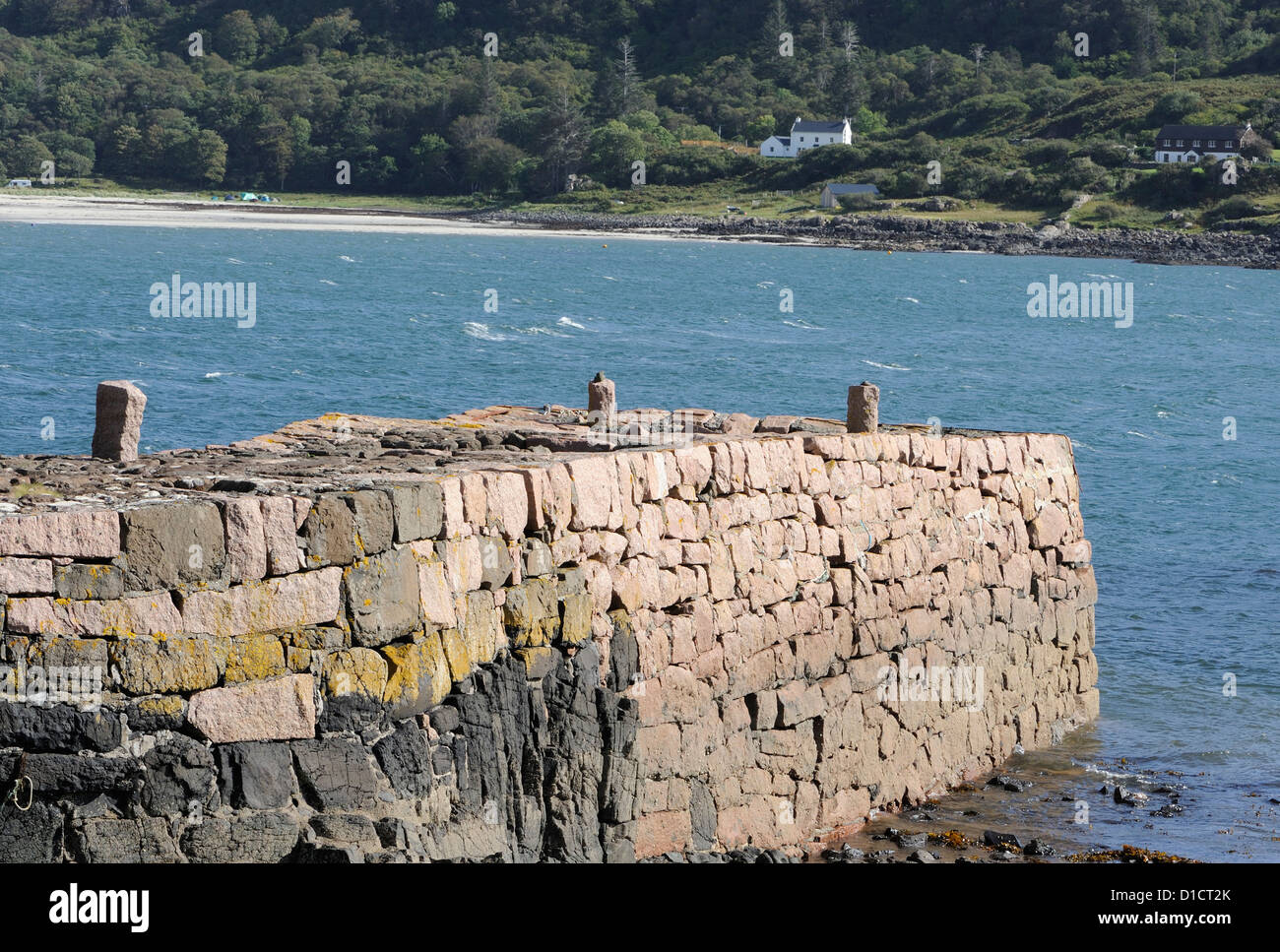 Disused stone jetty. Calgary, Isle of Mull, Argyll and Bute, Scotland ...