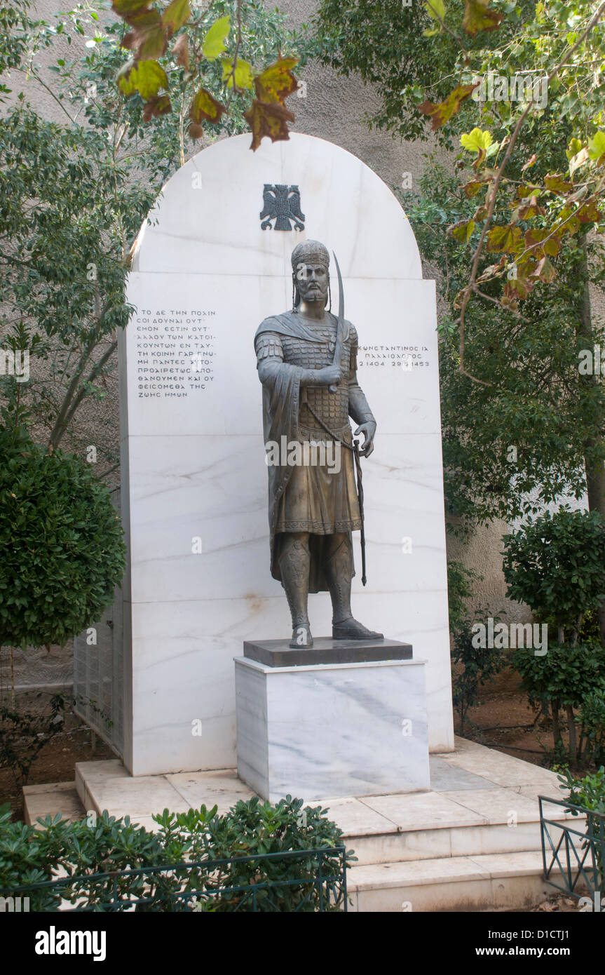 Statue of Constantine XI Palaiologos, Athens, Attica, Greece Stock ...