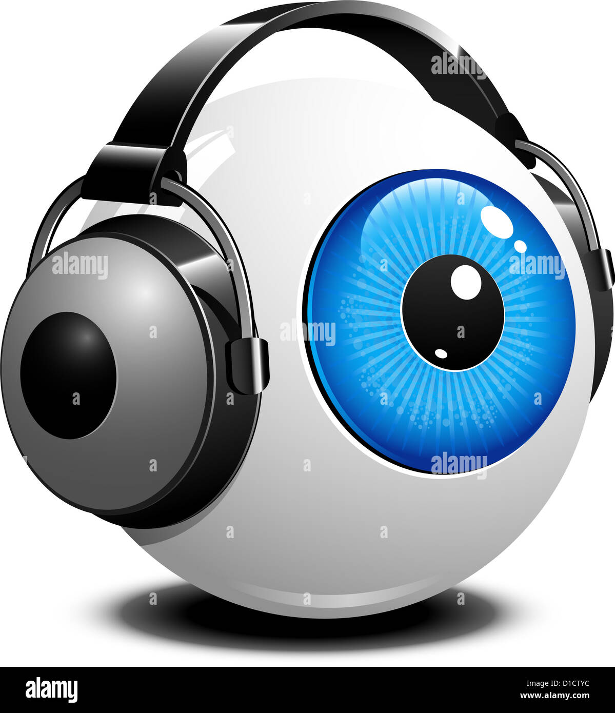 Eye with headphones Stock Photo - Alamy