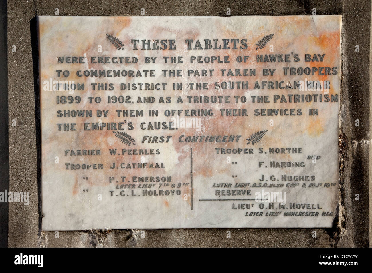 Inscription on Statue of Lord Plunket, 1906 Governor of New Zealand ...