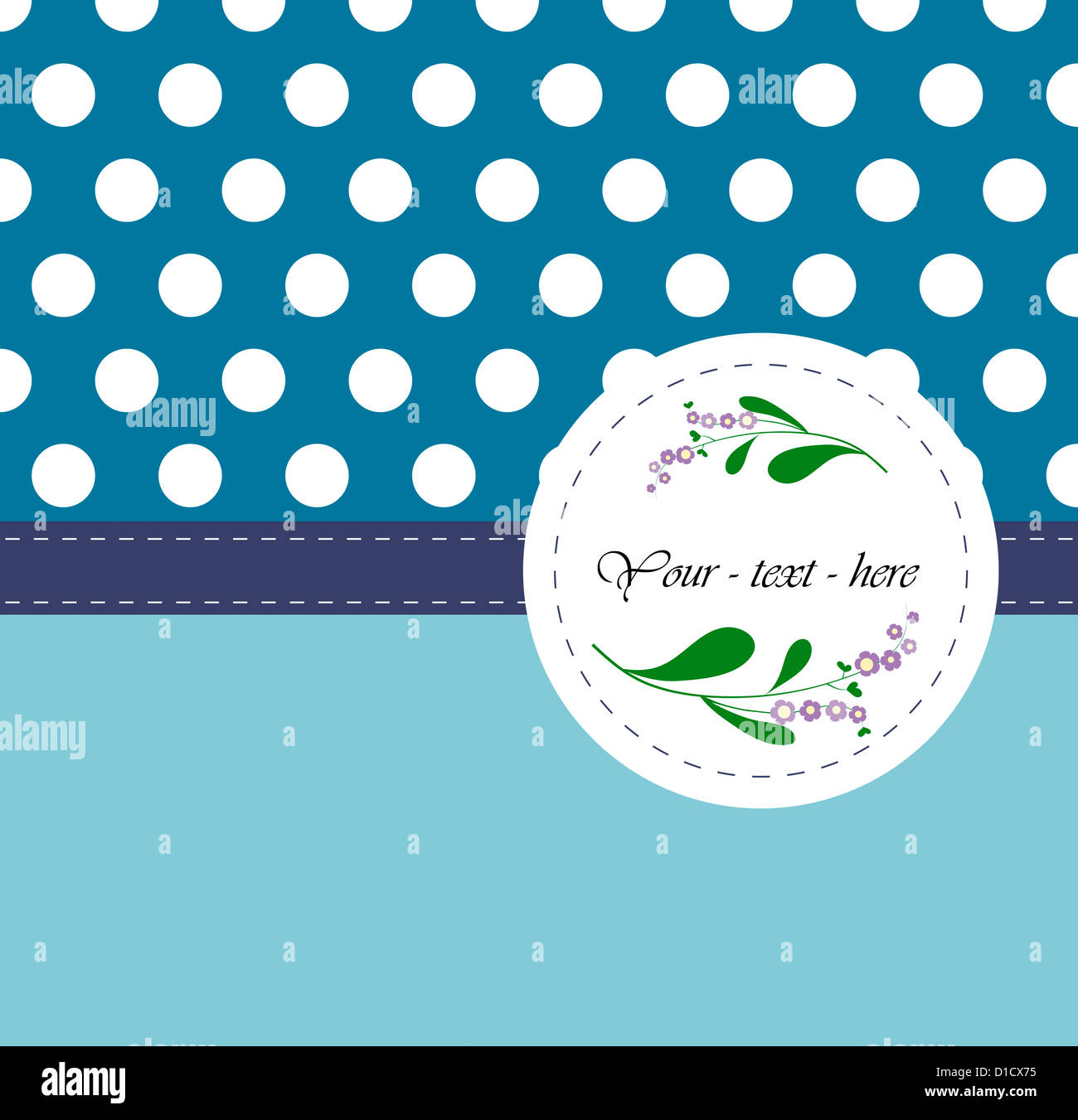 Nice card with pattern on the blue background Stock Photo - Alamy