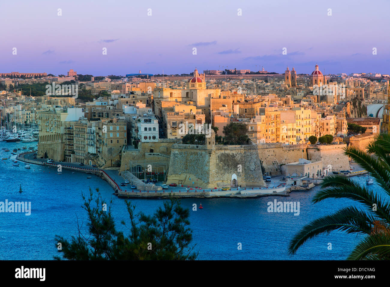 Malta, Senglea view from Valletta Stock Photo - Alamy