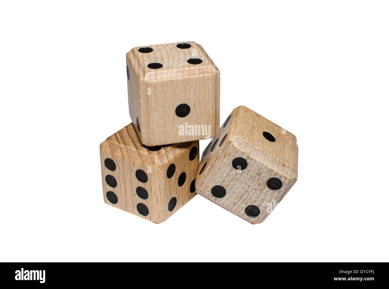 Isolated Pile Of Wooden Dice Stock Photo - Alamy