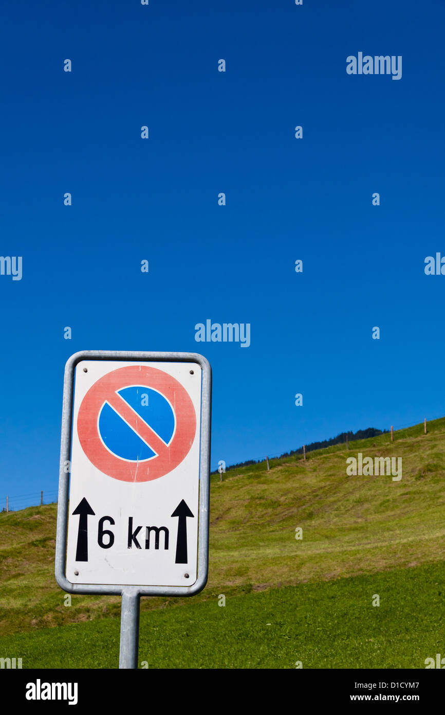 Traffic Sign in the Swiss Alps, Switzerland Stock Photo - Alamy