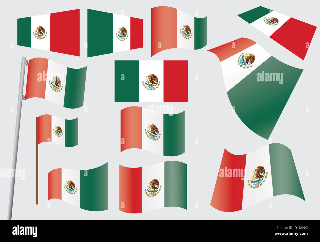 set of flags of Mexico Stock Photo - Alamy