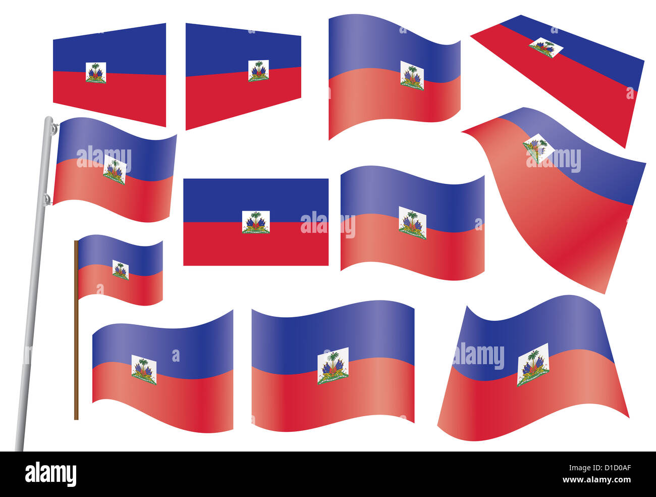 set of flags of Haiti Stock Photo - Alamy