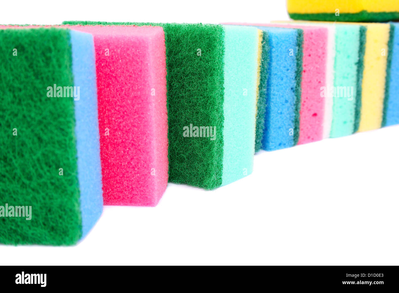 Colorful sponges isolated on white background Stock Photo - Alamy