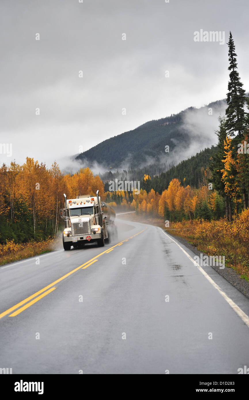 Stewart-Cassiar Highway 37 on a rainy day, British Columbia, Canada ...
