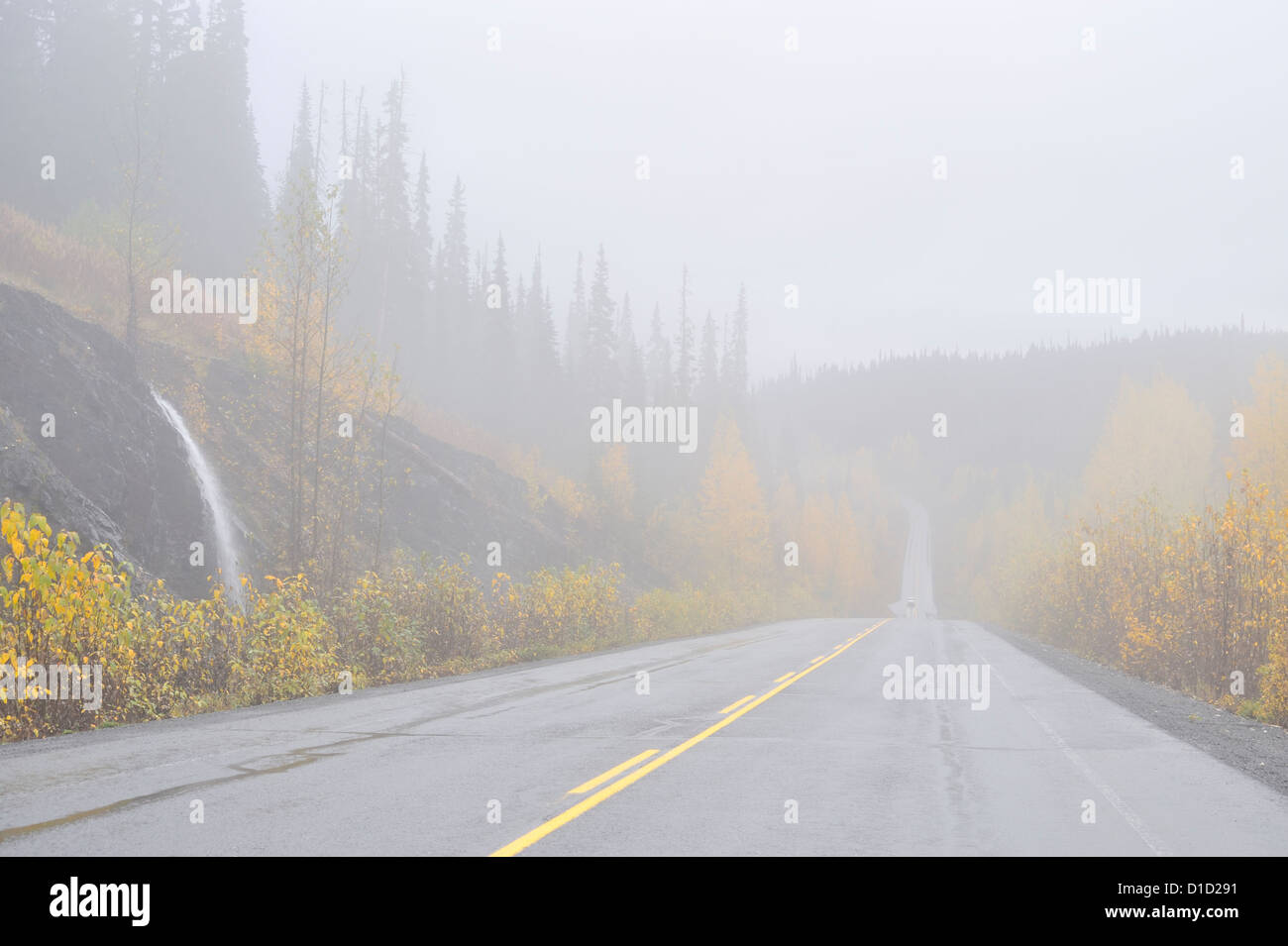 Stewart-Cassiar Highway 37 on a rainy day, British Columbia, Canada ...