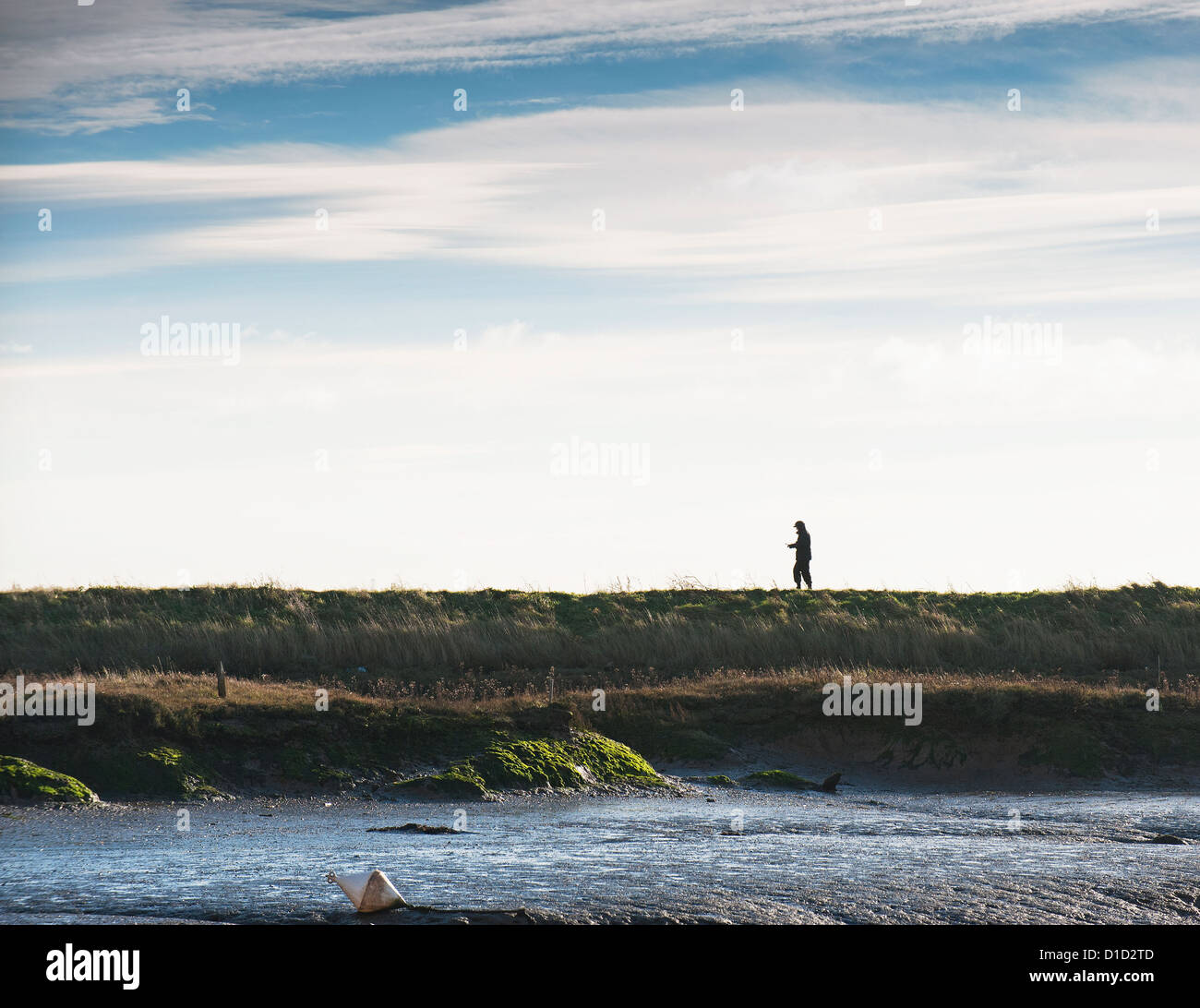 Wall silhouette walking mud muddy silt inlet creek hi-res stock ...