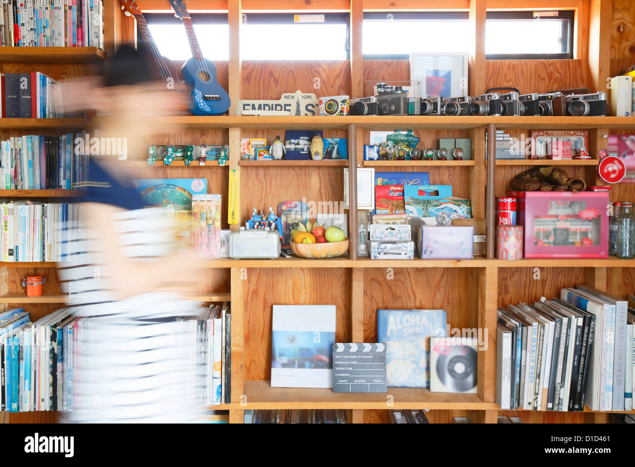 Young Woman Walking Study Room Stock Photo - Alamy