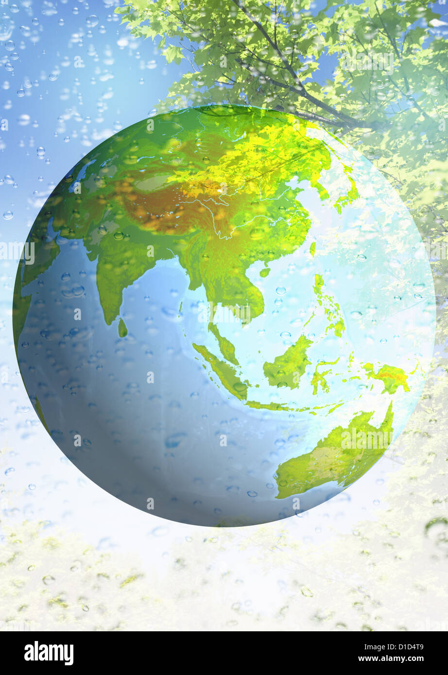 Globe and trees image Stock Photo - Alamy