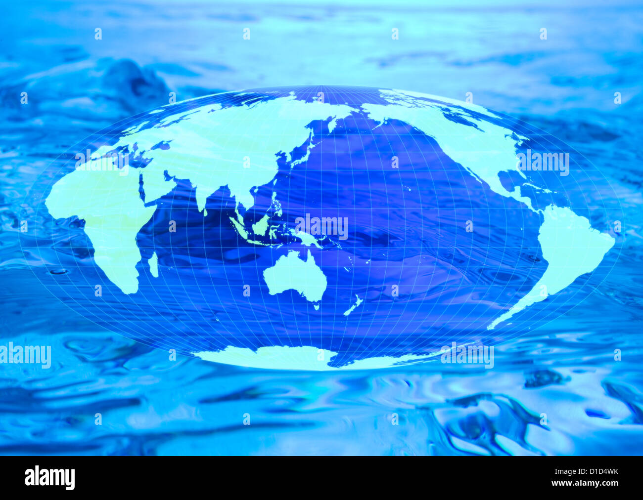 World map and water image Stock Photo - Alamy