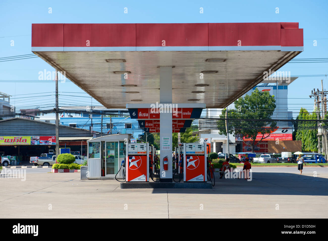 Thai gasoline station Stock Photo - Alamy