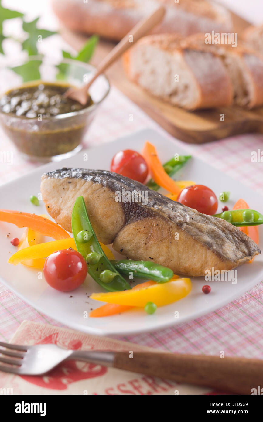 Japanese Spanish Mackerel Saute Stock Photo - Alamy