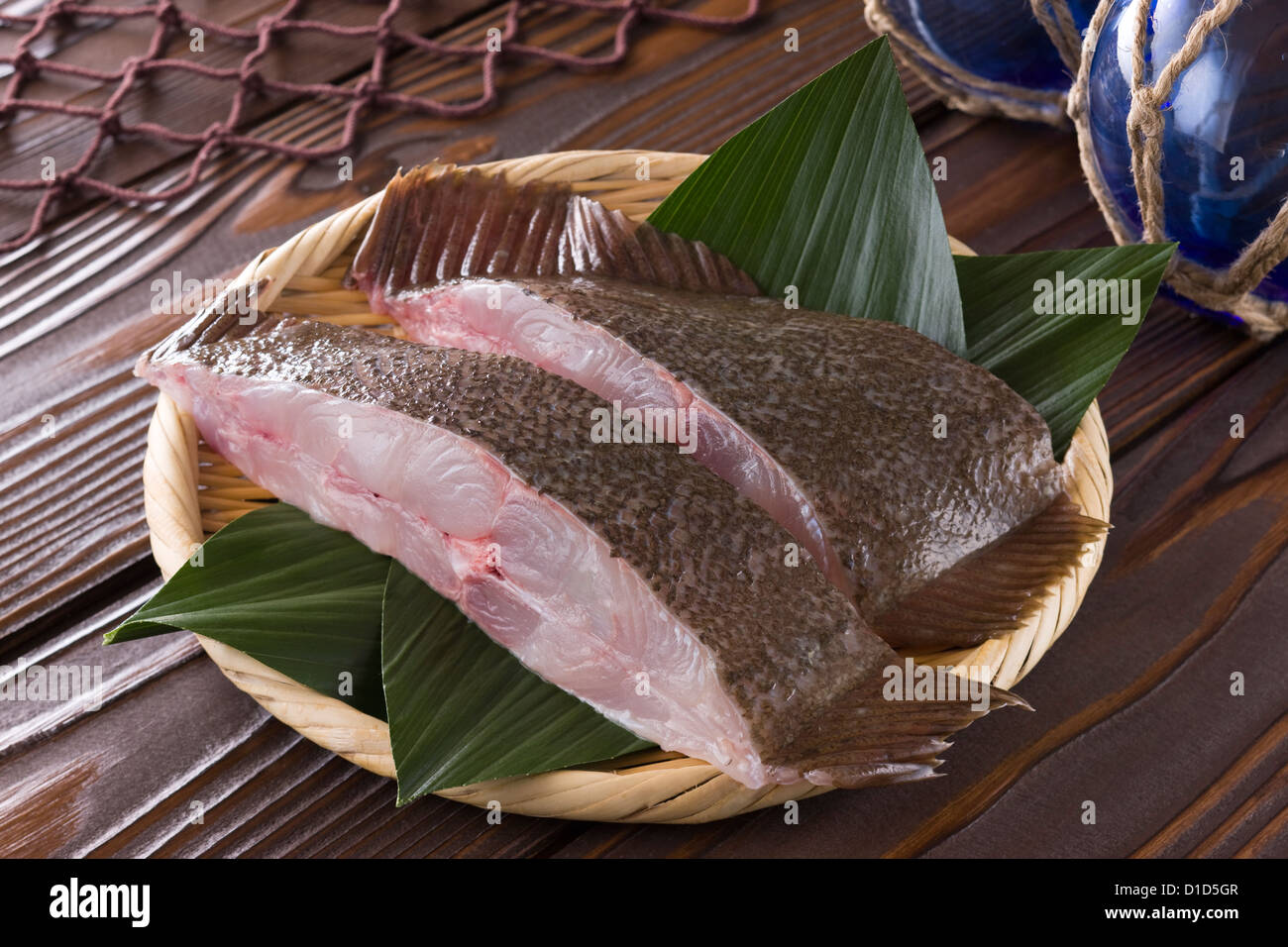 Sliced Olive Flounder Stock Photo - Alamy