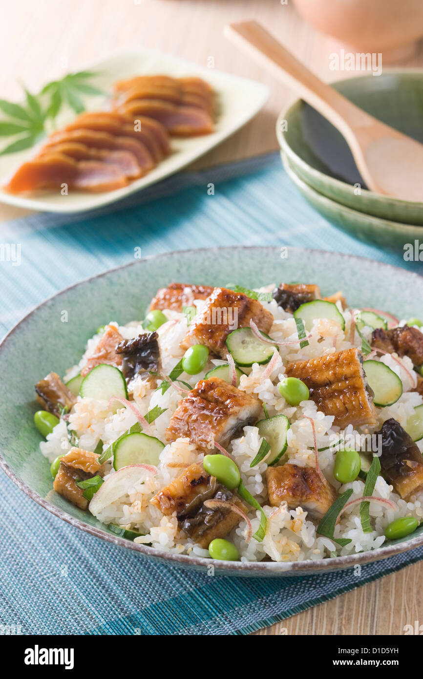 Rice Mixed with Unagi Kabayaki Stock Photo - Alamy