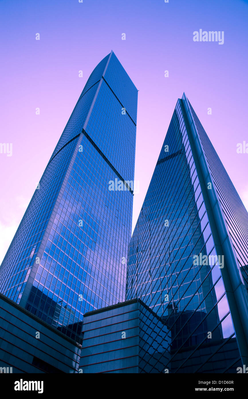 Modern office skyscraper shot from low view Stock Photo - Alamy