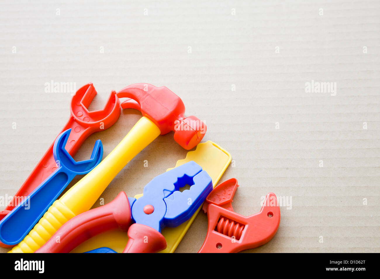 a Set of plastic toy tools for children Stock Photo - Alamy