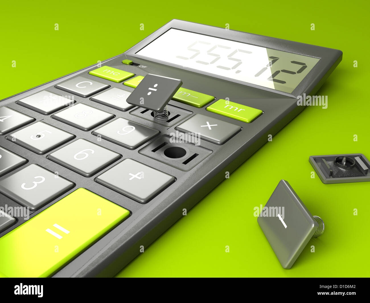 Calculator with Broken Buttons «Subtract» - «Divide» Stock Photo - Alamy