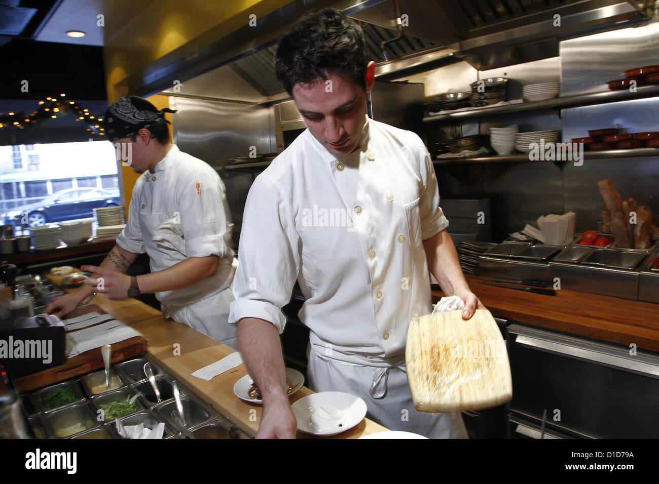 Dec. 15, 2012 - New York, NY, U.S. - Chef Anthony Sasso working in the ...