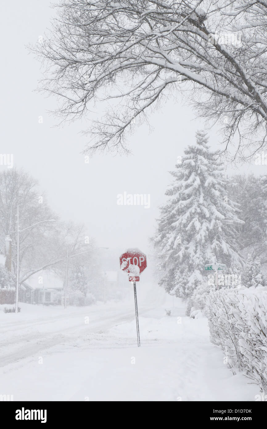 Snow covered stop sign hi-res stock photography and images - Alamy